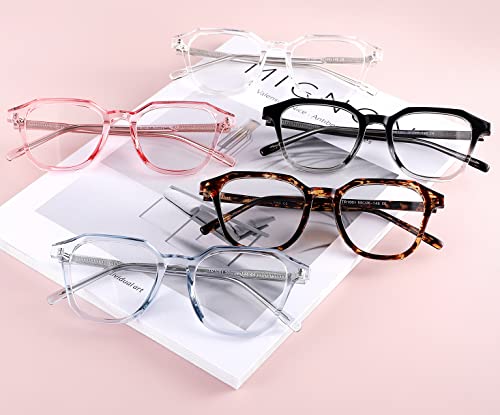 Haygafe Vintage Clear Glasses for Women Men Cute Square Frame Fake Non-prescription Eyeglasses