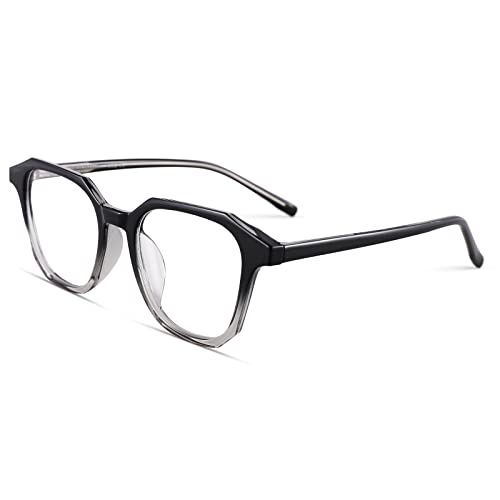 Haygafe Vintage Clear Glasses for Women Men Cute Square Frame Fake Non-prescription Eyeglasses