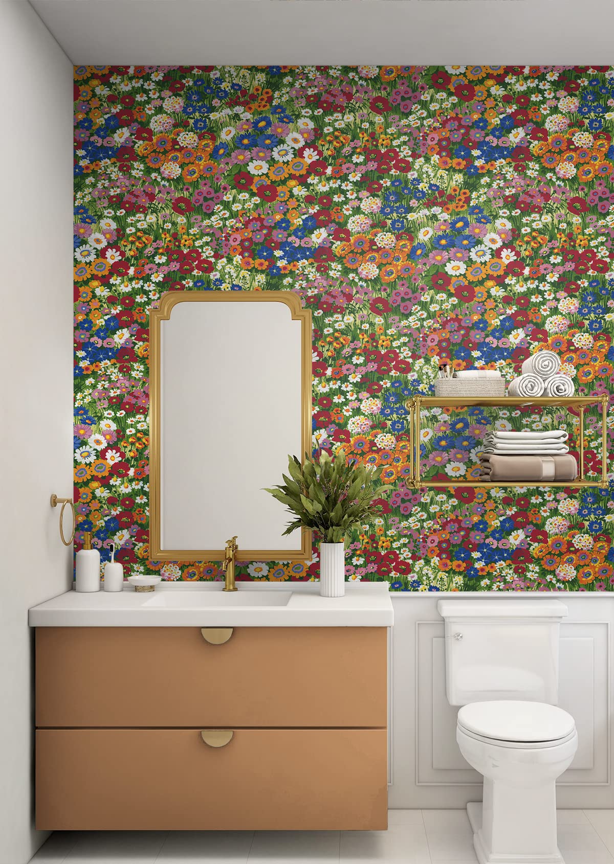 NextWall Floral Meadow Peel and Stick Wallpaper (Multicolored)