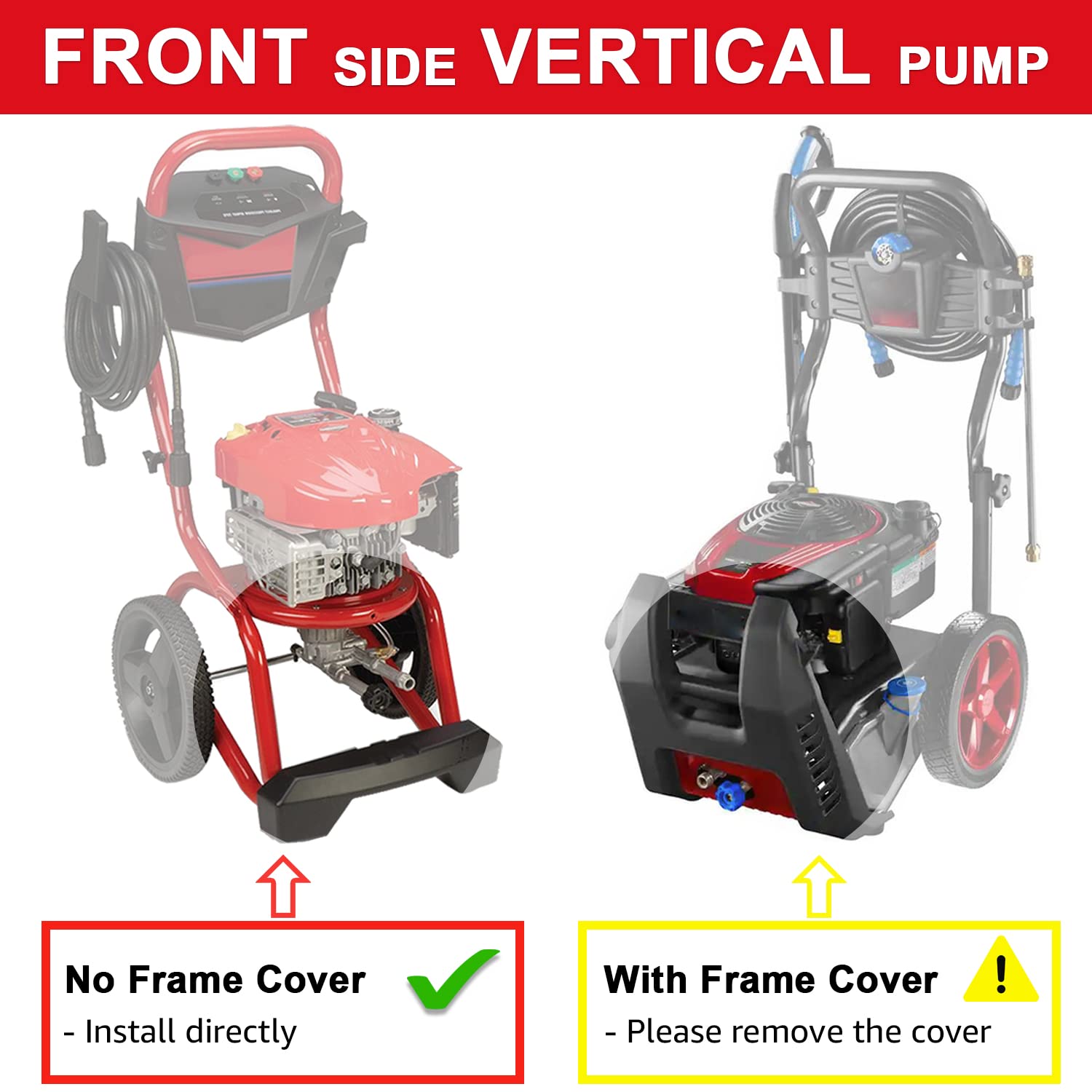 YAMATIC 7/8" Shaft Vertical Pressure Washer Pump, 2200-2500 PSI @2.2 GPM Replacement Pump for Troybilt, Briggs&Stratton, AR srmw2.2g26, srmw2.2g24, Honda gcv160 Front Inlet/Outlet