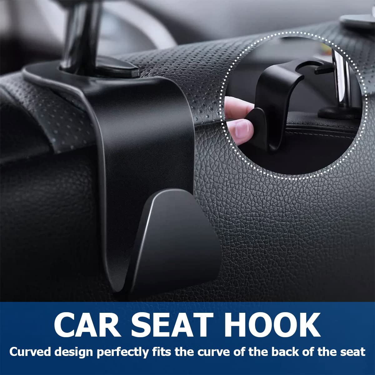 Moly Magnolia Car Seat Headrest Hook, 4PCS Multifunctional Auto Backseat Hangers, Vehicle Storage Organizer for Purse, Coat, Umbrella, Grocery, Bag, Handbag (Pink)