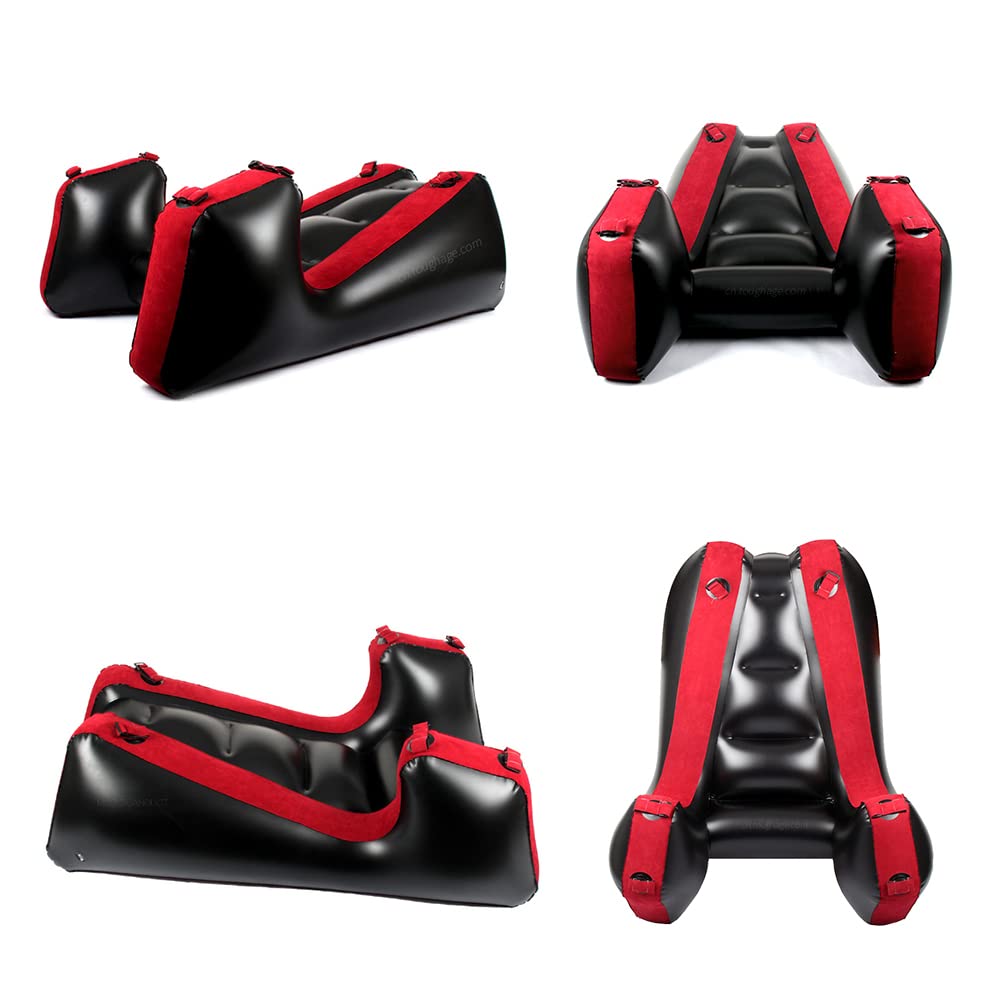 PLKO Inflatable Sofa Bed, Inflatable Sofa with Household Air Pump, Portable Lounge Chair, Relaxation Tools for Bedroom (Red)