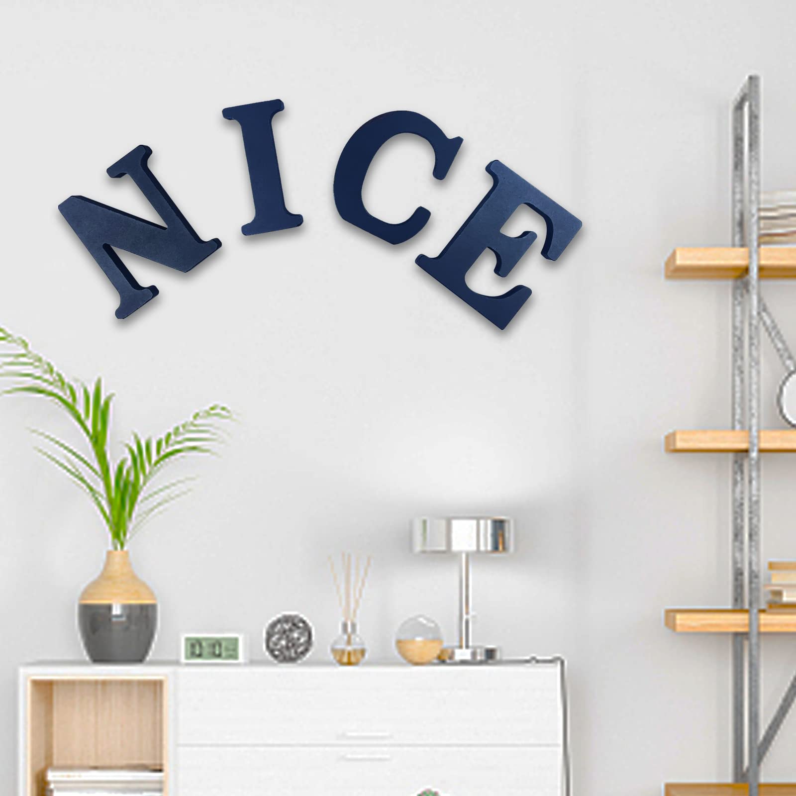 AOCEAN 4 inch Black Wood Letters Unfinished Wood Letters for Halloween Decorative Standing Letters Slices Sign Board Decoration for Craft Home Party Projects (K)