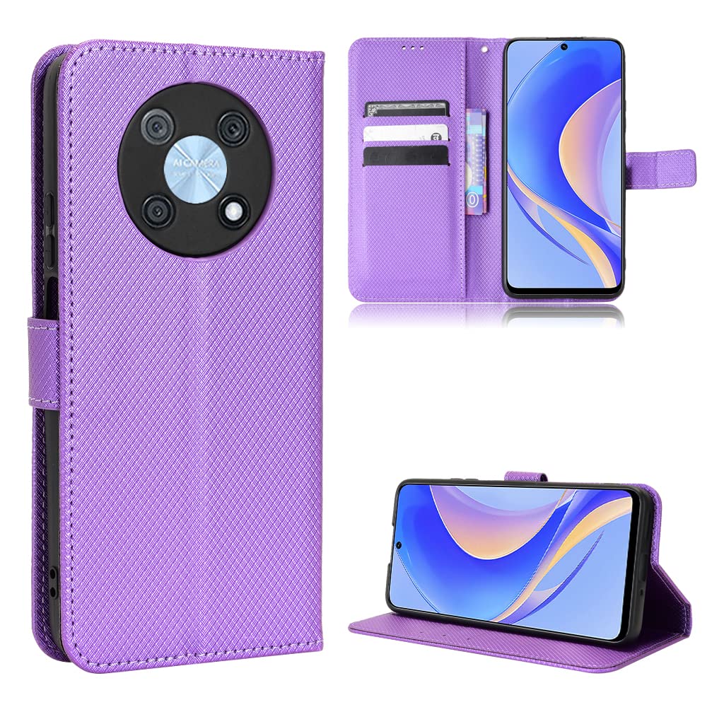 Elubugod Case for Huawei Nova Y90 Leather Case Cover,PU Leather flip Cover Case for Huawei Nova Y90 / Enjoy 50 Pro CTR-AL00 Case Cover Purple