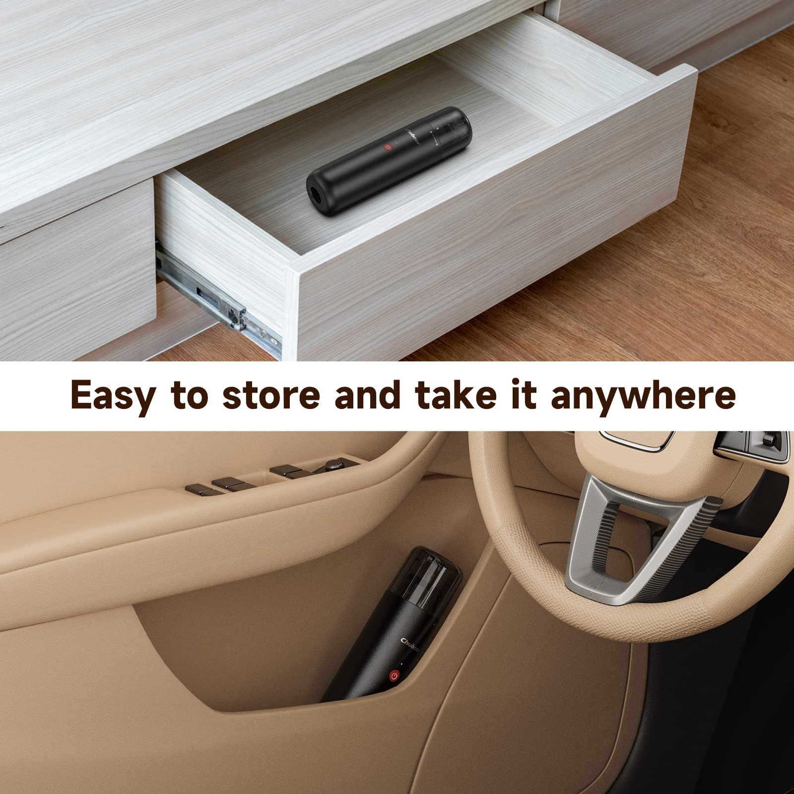 Mini Vacuum Cordless Rechargeable Powerful Car Hoover Hand Held Vacuum for Dust, Sand, Crumbs, Ultra-Light Portable for Home, Car