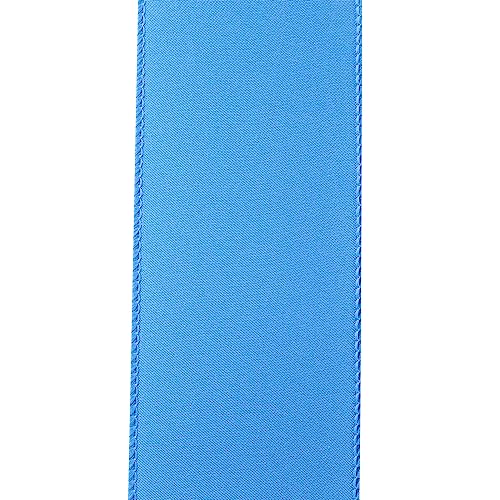 Reliant Ribbon 92575W-913-40F Satin Value Wired Edge Ribbon, 2-1/2 Inch X 10 Yards, Turquoise