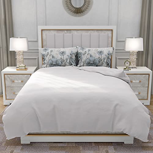YIYEA King Size Pillow Cases Set of 2, Ultra Soft Double Brushed Microfiber Pillowcases King, Floral Bed Pillow Covers, Fade Resistant, Easy Slip-On (20"x36")