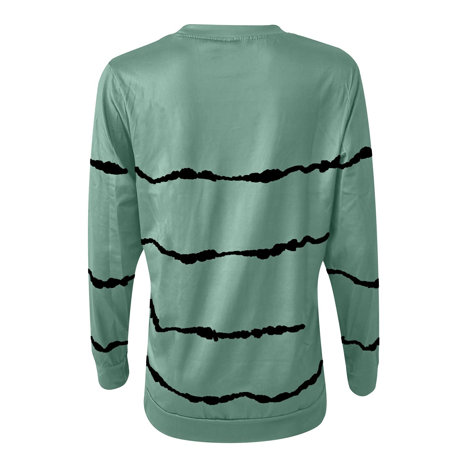 MRGIINRI Womens 2022 Fall Fashion Tops Dressy Casual Crewneck Sweatshirt Solid Striped Long Sleeve Loose Pullover Shirts A01_green
