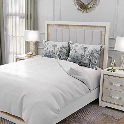 YIYEA King Size Pillow Cases Set of 2, Ultra Soft Double Brushed Microfiber Pillowcases King, Floral Bed Pillow Covers, Fade Resistant, Easy Slip-On (20"x36")