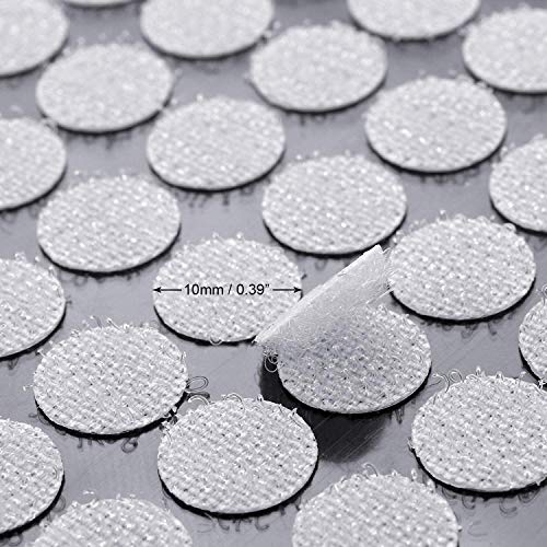 1600Pcs Sticky Back Coins 10mm/0.39” Diameter Hook & Loop Self Adhesive Dots Tapes (800 Sets) - Gtlzlz