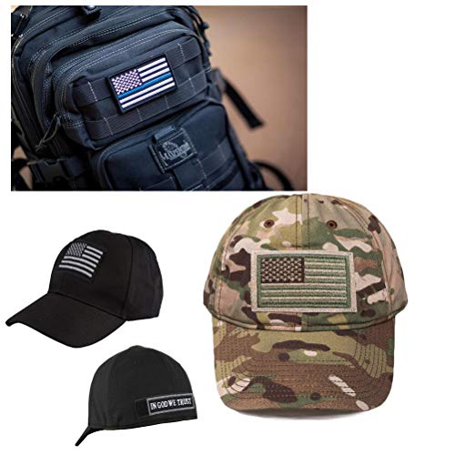 Bundle 12 Pieces USA Flag Patch Thin Blue Line Tactical American Flag US United States Military Patches Set for Caps,Bags,Backpacks,Tactical Vest,Military Uniforms (D-USA Patch)