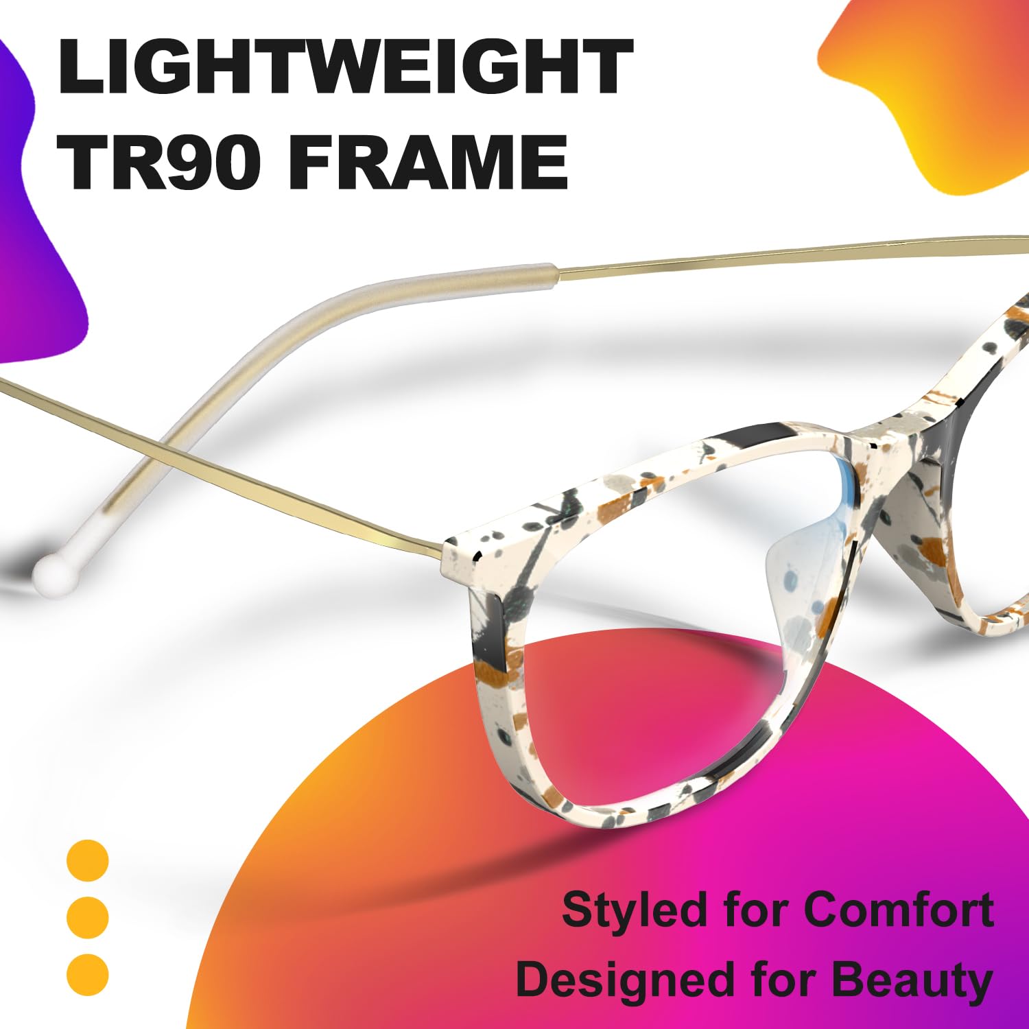 VISOONE Anti Slip TR90 Blue Light Blocking Glasses Size M Eyewear Frame with Anti Glare Eye Protection for Women GaeL