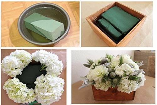 Crafare 6pc Wet Floral Foam Bricks Green Florist Styrofoam Blocks for Spring Fresh Flower Arrangement and Crafts Supply