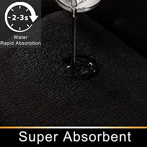 Memory Foam Bath Mat Black Bath Mats for Bathroom Non Slip Floor Rugs, Super Absorbent Bathmat Quick Dry, Machine Washable Bathroom Rug, Ultra Soft Coral Velvet Carpet for Shower,Tub 16"x24"