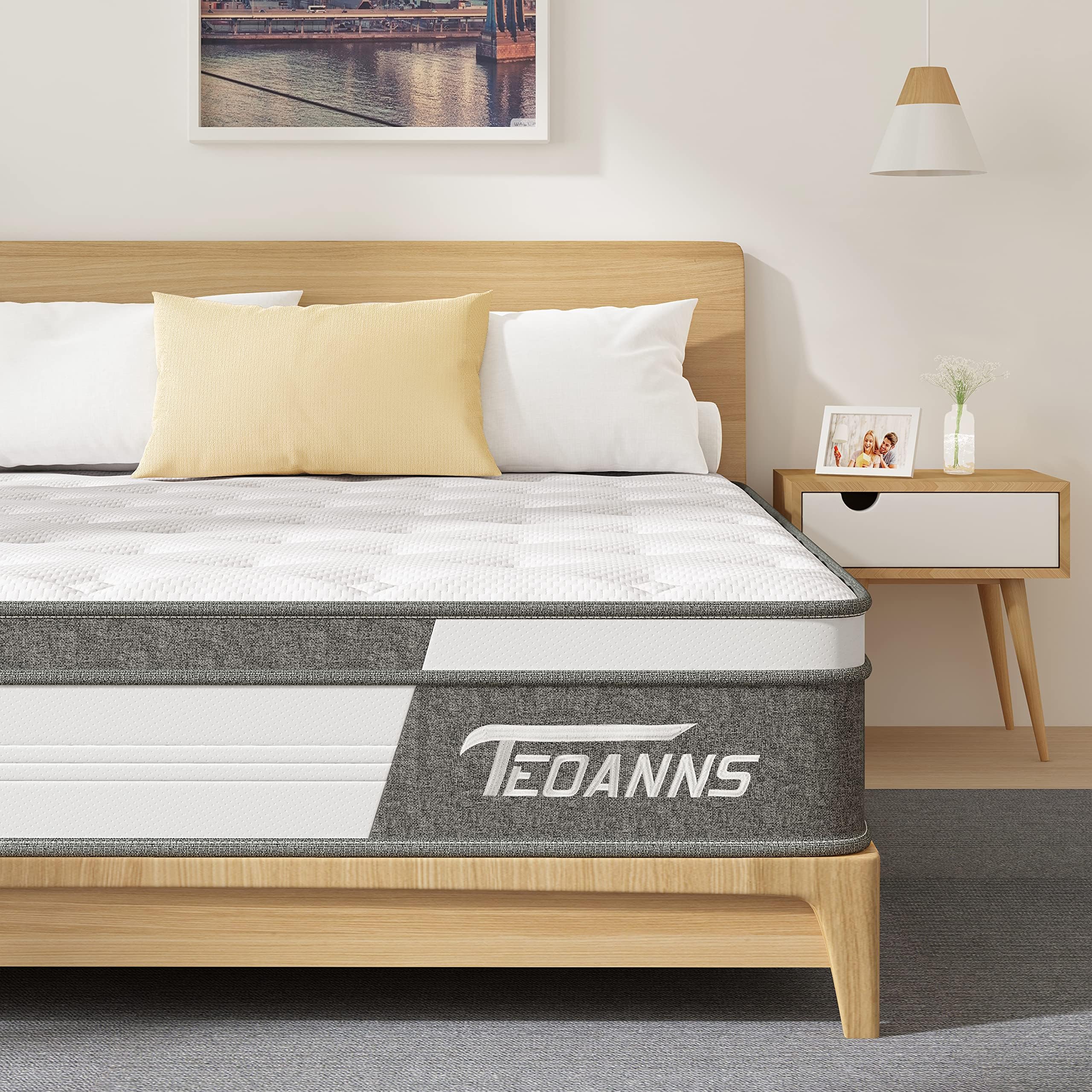 Teoanns Full Size Mattress, 12 Inch Medium Firm Mattress in a Box, Hybrid Mattress Full Size for Pressure Relief & Supportive, CertiPUR-US, 100 Nights Trial