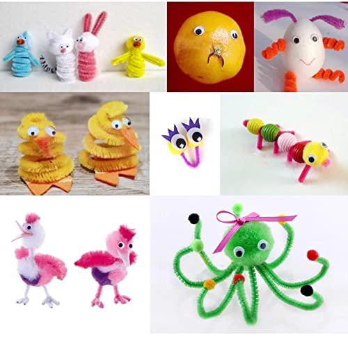 200 Pieces DIY Wiggly Googly Eyes Black White Self-Adhesive Doll Eye Movable Simulation Animal Eyeball Craft Supplies (8mm)