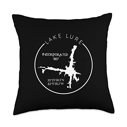 Lake Lure Map GPS Location GIS Rutherford North Carolina Throw Pillow