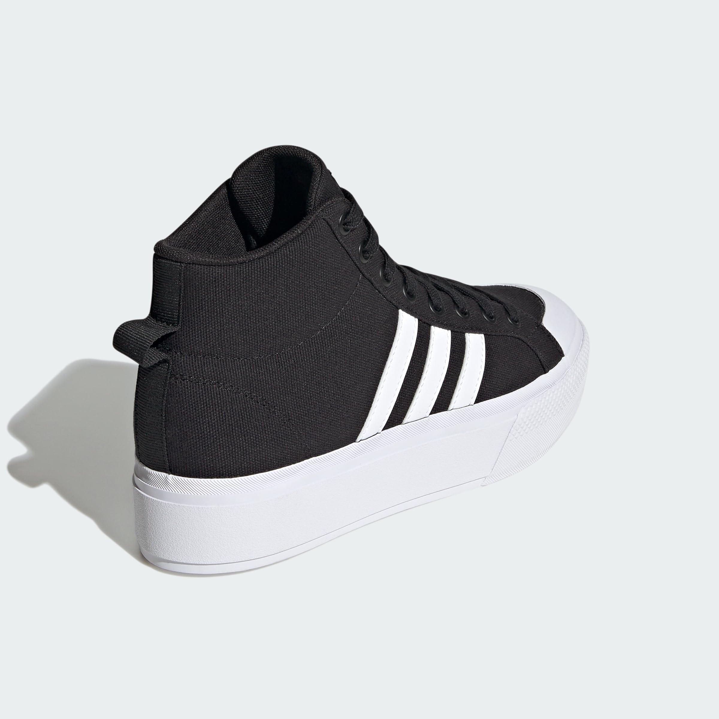 adidas Women's Bravada 2.0 Mid Platform Skate Shoe, Core Black/White/Core Black, 10