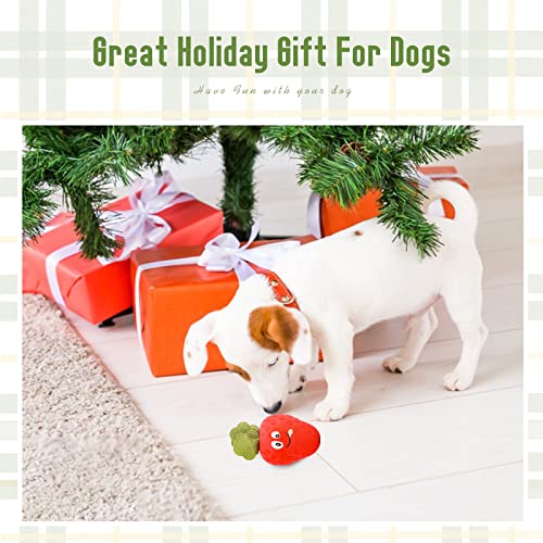 BAPSOUZU Squeaky Dog Chew Toys for Aggressive Chewers, Rubber Indestructible Tough Durable Dogs Toys Interactive Puppy Teeth Clean (Red Strawberry)