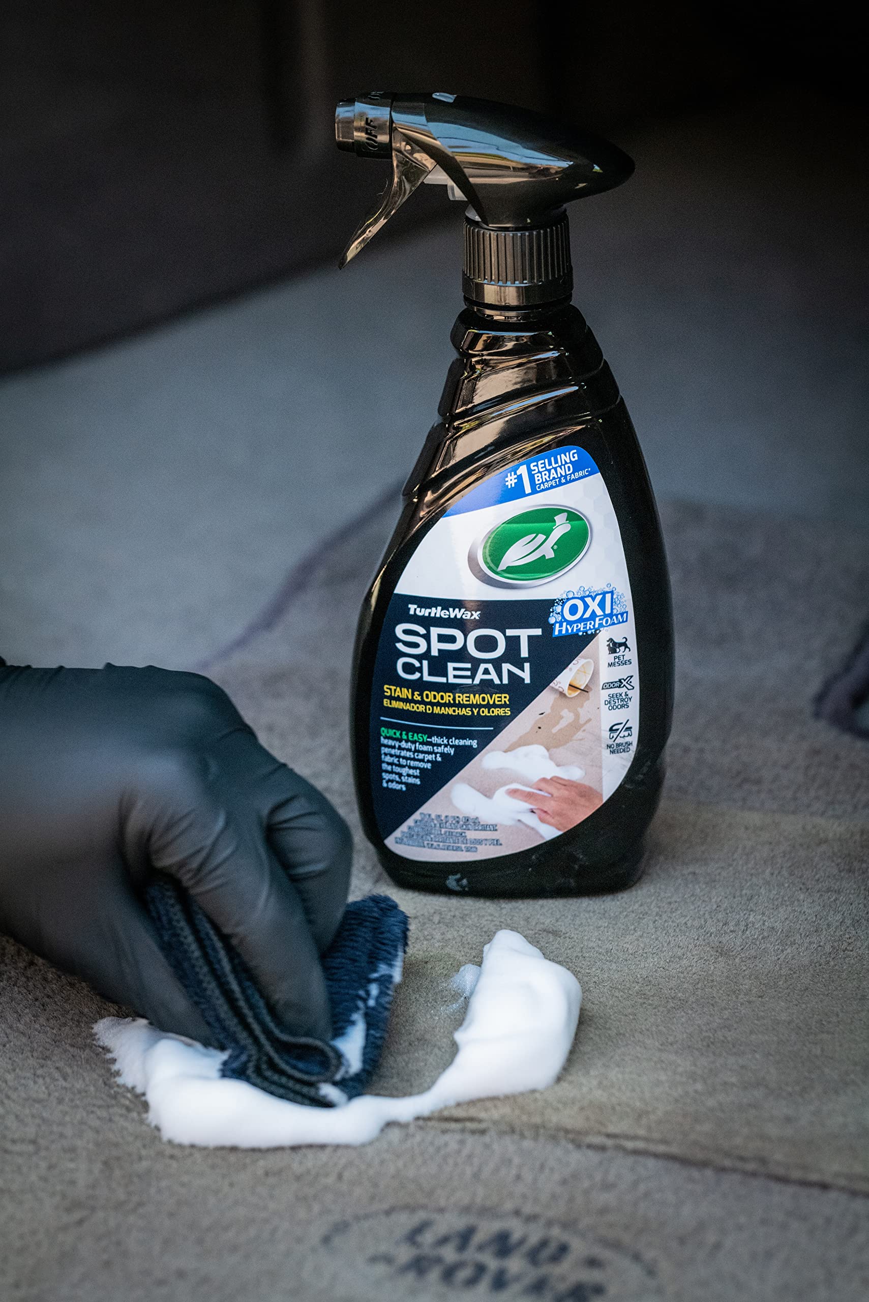 Turtle Wax 53839 Spot Clean Stain & Odor Remover, Non-Aerosol Foaming Spray Cleaner for Carpet, Fabric and Upholstered Surfaces, Eliminates Tough Stains, Deodorizes, 16 oz