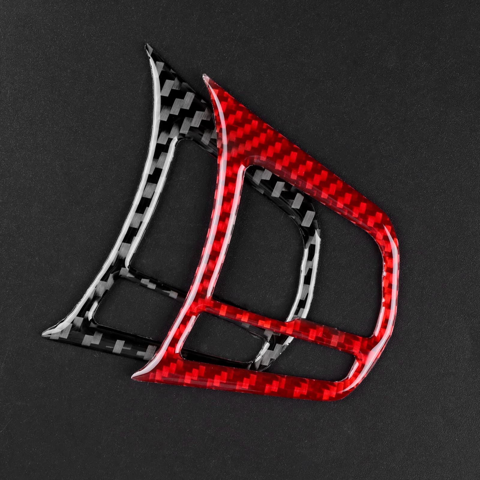 AIRSPEED Car Steering Wheel Cover Sticker Carbon Fiber Steering Wheel Button Frame Interior Decorative Trim Sticker for Toyota Supra GR A90 A91 MK5 2019-2022, Red