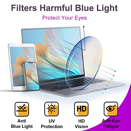 VISOONE Square Classic Blue Light Blocking Glasses with Non Prescription Anti Glare For Women and Men NOE