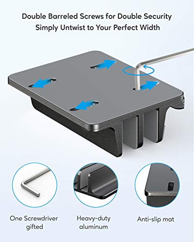 AboveTEK Vertical Laptop Stand 3 Slots for Computer, Tablet, Phone - Fits All Laptop Models (up to 17.3") - Heavy Duty Polished Aluminum Desktop Holder - Anti Slide Silicone Grips - Black