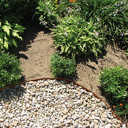 EasyFlex Aluminum Landscape Edging Project Kit, 4 Metal Garden Edging Pieces with Spikes, 24' Kit, Bronze