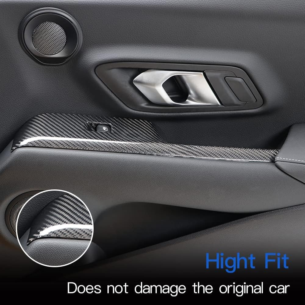 JSWAN Carbon Fiber Pattern Window Lift Switch Panel Decoration Frame Trim Cover for Toyota Supra GR A90 A91 MK5 2019-2024 Window Glass Lift Button Trim Switch Cover(for Left Hand Dirve)