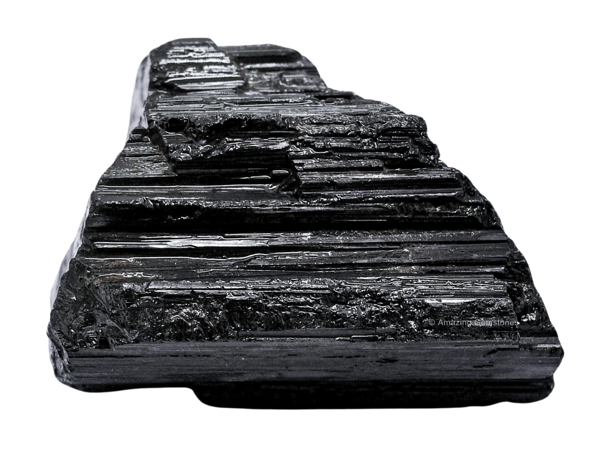 2 Pieces Black Tourmaline Raw Crystals and Healing Stones, Natural Rocks for Tumbling and DIY Raw Stones and Crystals