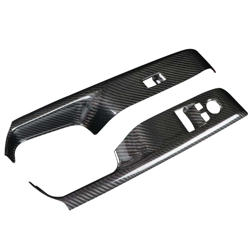 JSWAN Carbon Fiber Pattern Window Lift Switch Panel Decoration Frame Trim Cover for Toyota Supra GR A90 A91 MK5 2019-2024 Window Glass Lift Button Trim Switch Cover(for Left Hand Dirve)