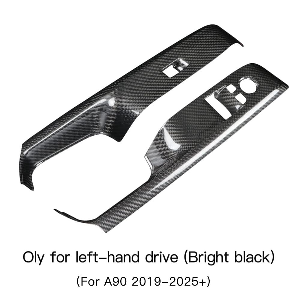 JSWAN Carbon Fiber Pattern Window Lift Switch Panel Decoration Frame Trim Cover for Toyota Supra GR A90 A91 MK5 2019-2024 Window Glass Lift Button Trim Switch Cover(for Left Hand Dirve)