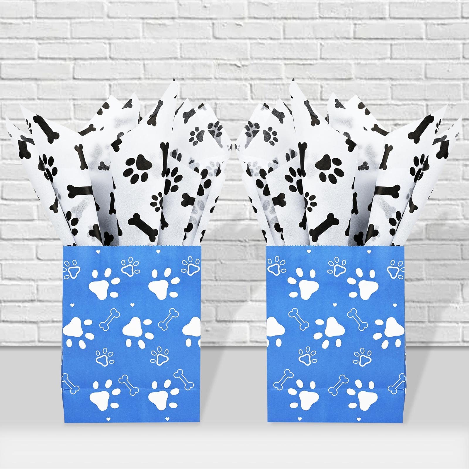 60 Sheets 20 x 20 Inch Dog Paw Print Tissue Paper Puppy Paws Gift Wrap Tissue for Gift Bags Wrapping (Dog Paw)