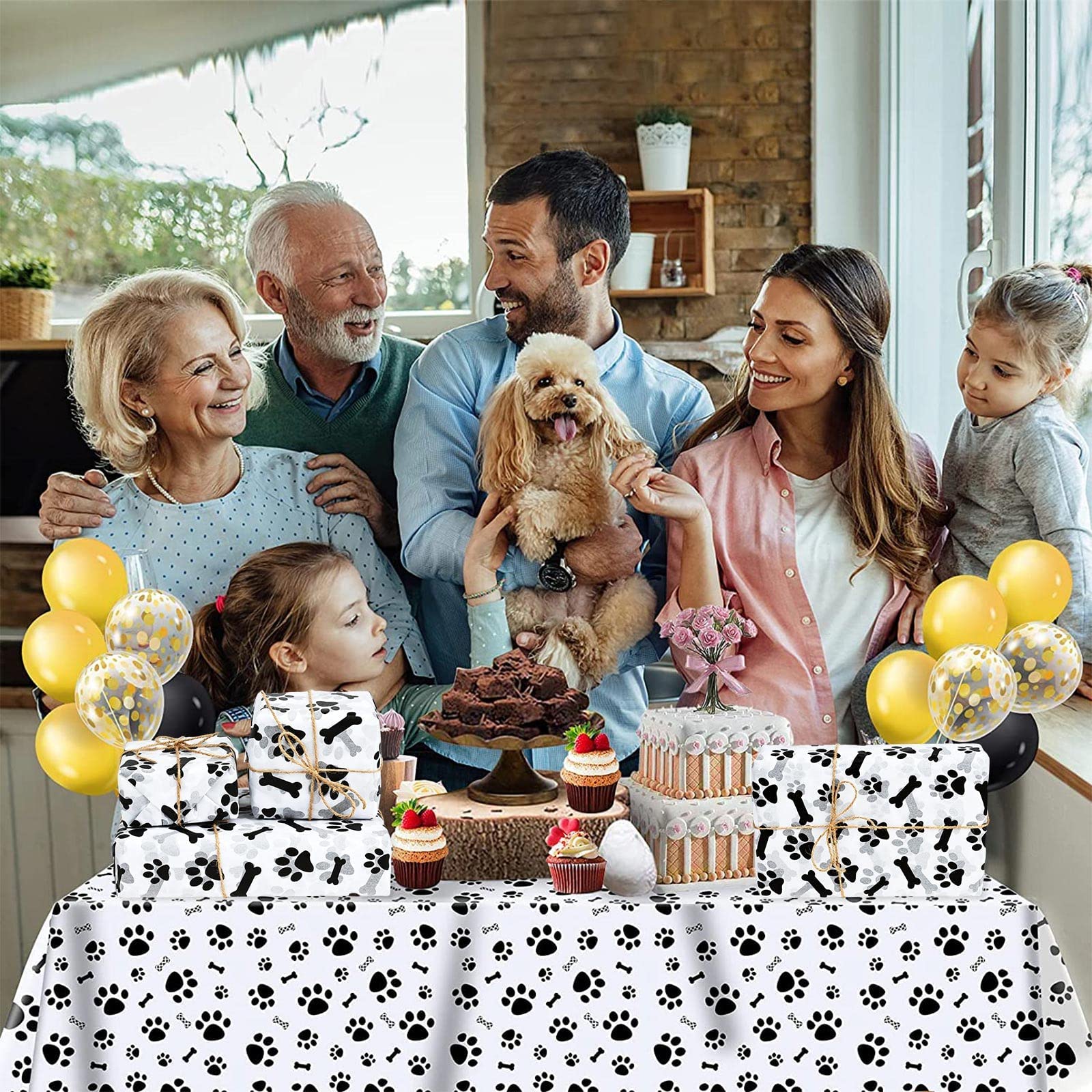 60 Sheets 20 x 20 Inch Dog Paw Print Tissue Paper Puppy Paws Gift Wrap Tissue for Gift Bags Wrapping (Dog Paw)