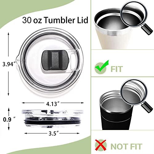 Compatible with YETI Rambler, Ozark Trail, Old Style Rtic, and More - Magnetic Slider Switch Spill Proof Tumbler Cover (Black 30oz 1Pc)