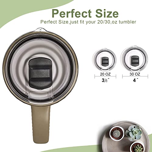 Compatible with YETI Rambler, Ozark Trail, Old Style Rtic, and More - Magnetic Slider Switch Spill Proof Tumbler Cover (Black 30oz 1Pc)