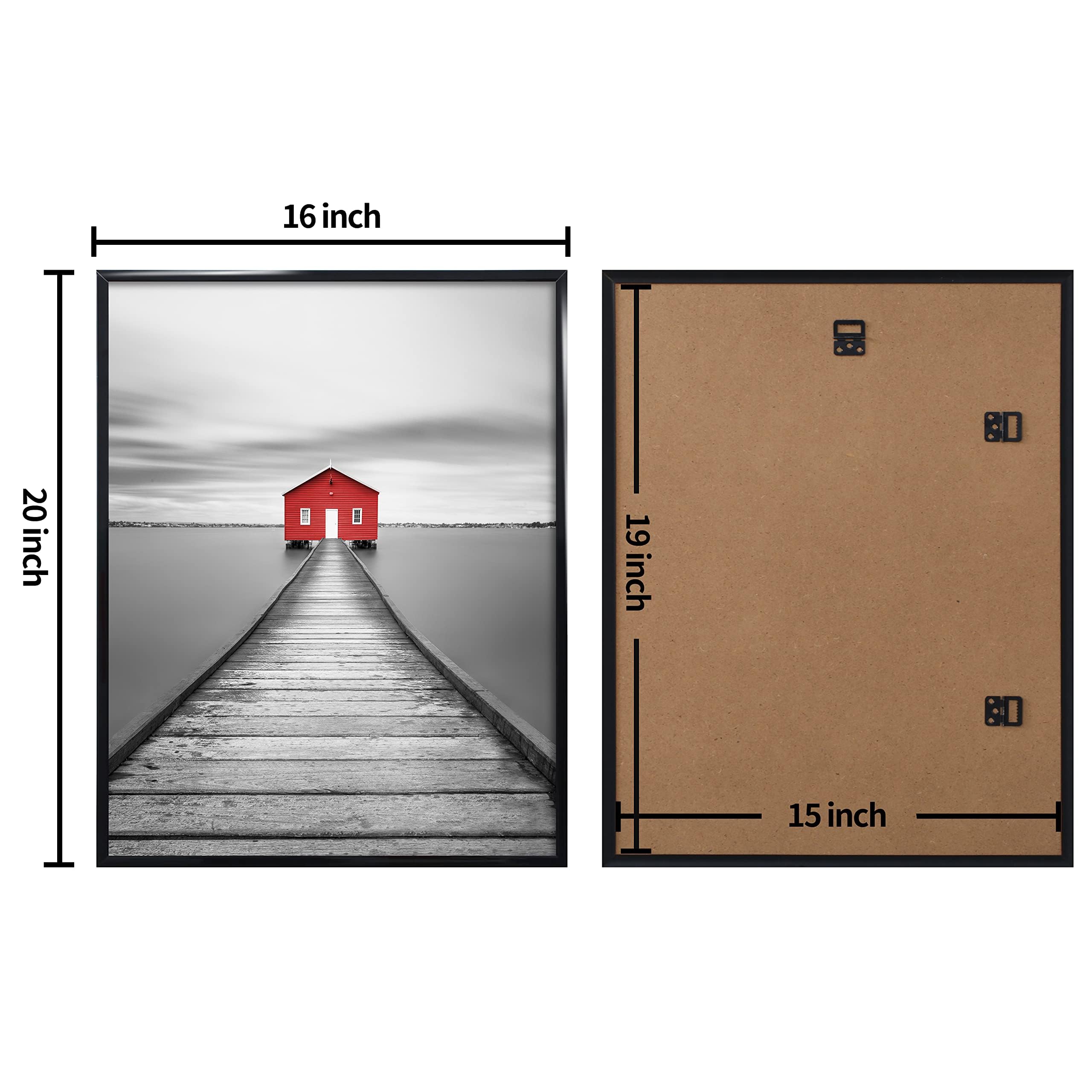 ELSKER&HOME 16x20 Frames, 16x20 Picture Frames 3 Pack for Wall,Picture Poster Frame Black for Horizontal or Vertical Wall Mounting, Sturdy and Scratch-proof