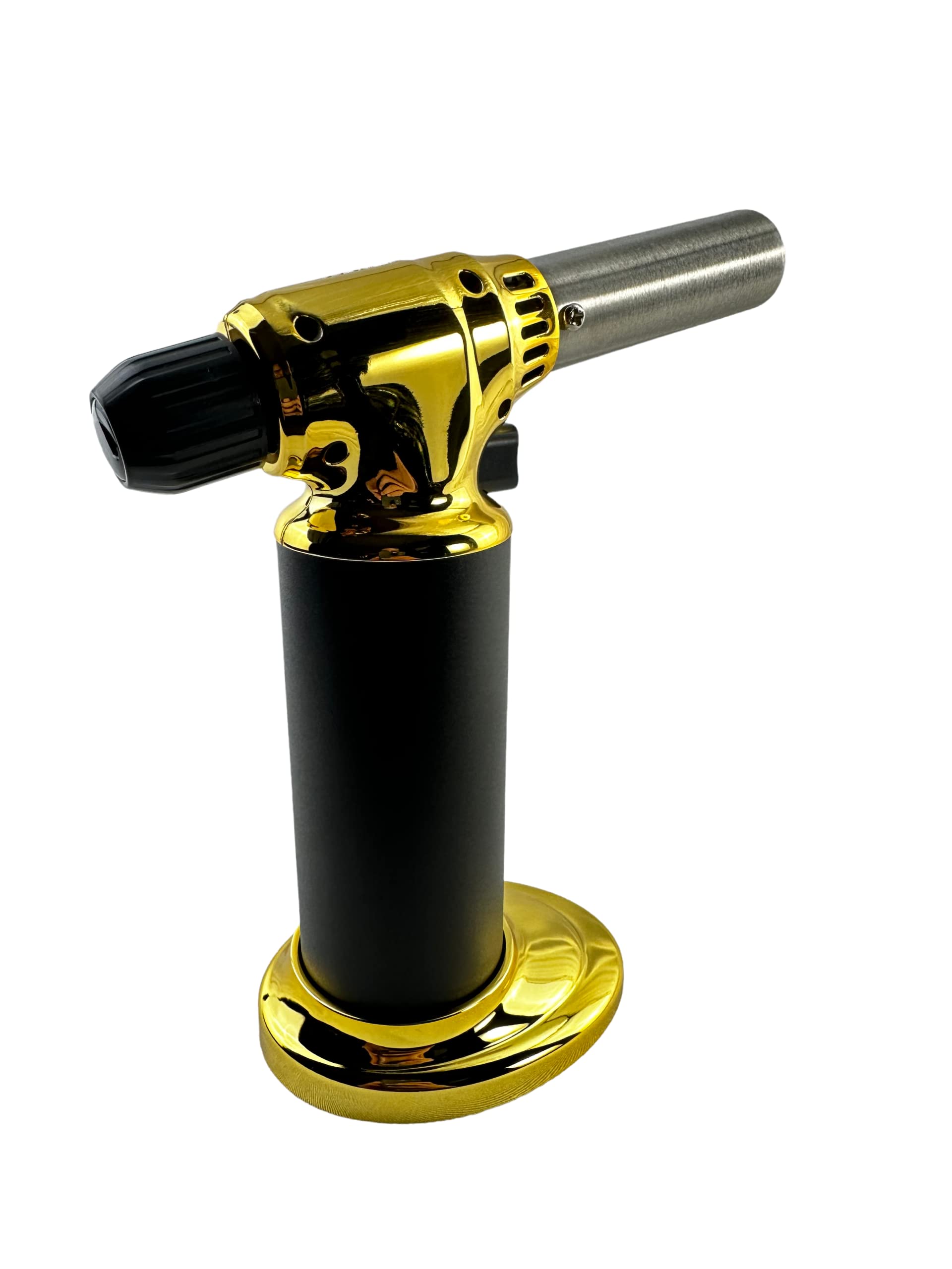 Space King Tall Wind-Proof Torch Lighter - Adjustable Flame - Child-Lock - Perfect for Camping, Kitchen, Backyard, Travel, Beach, BBQ, Mountain, Outdoors, Travel, Garage, and More. (Gold)