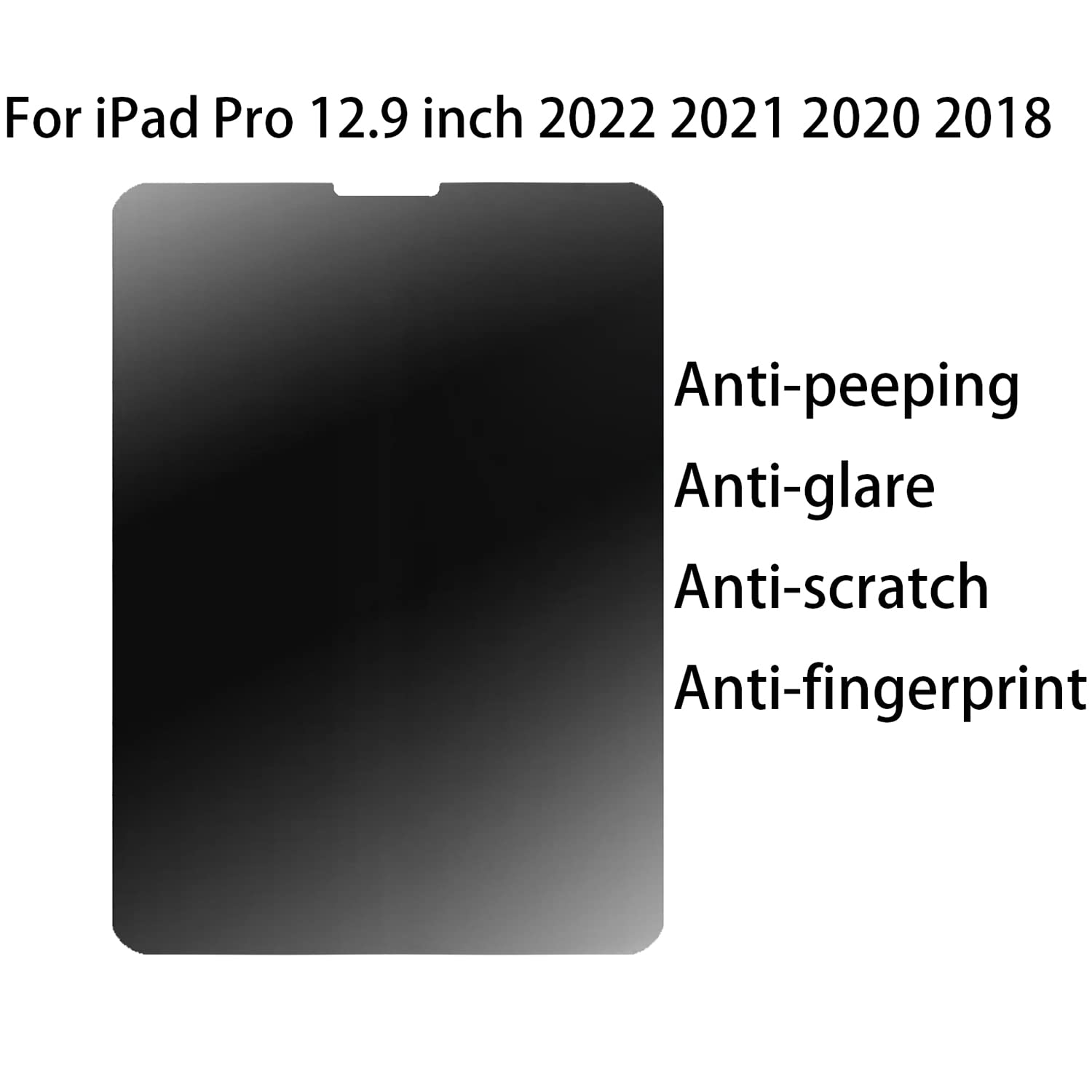 BWEDXEZ Privacy Anti-Glare Screen Protector Anti-Spy Soft Film Suit for iPad Pro 12.9 inch 2022 2021 2020 2018 Matte Anti-Peeping
