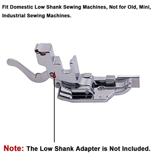 1/4'' (Quarter Inch) Quilting Patchwork Sewing Machine Presser Foot with Edge Guide for All Low Shank Snap-On Singer, Brother, Babylock, Euro-Pro, Janome, Juki, Kenmore, New Home, White, Simplicity