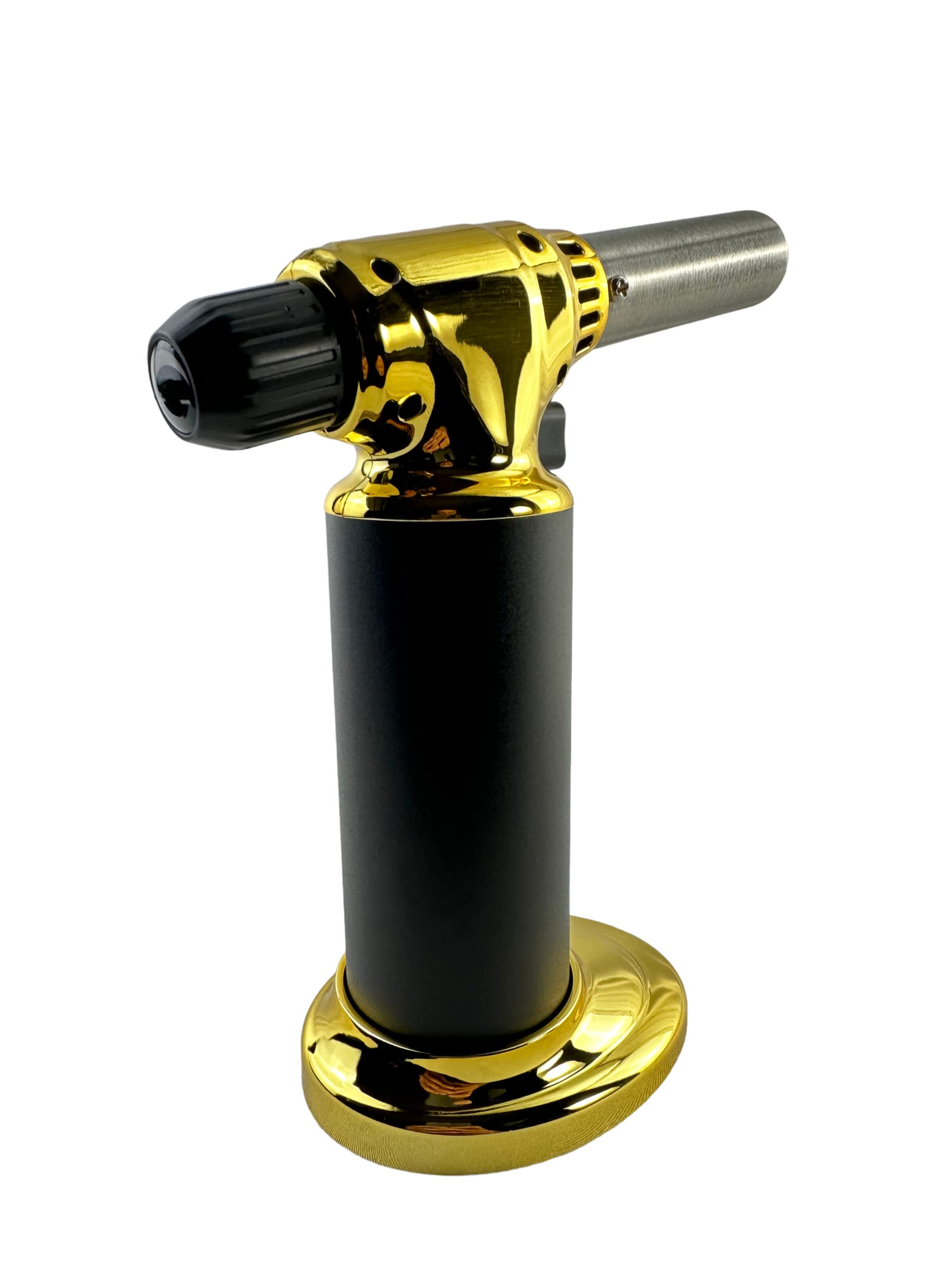 Space King Tall Wind-Proof Torch Lighter - Adjustable Flame - Child-Lock - Perfect for Camping, Kitchen, Backyard, Travel, Beach, BBQ, Mountain, Outdoors, Travel, Garage, and More. (Gold)