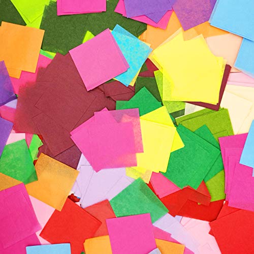 Jyongmer 6000Pcs Multicolor Tissue Paper Squares, Art Rainbow Tissue Paper for Arts Craft DIY Scrapbooking,Birthday Party Festival Tissue, Scrunch Art Project(2inch)