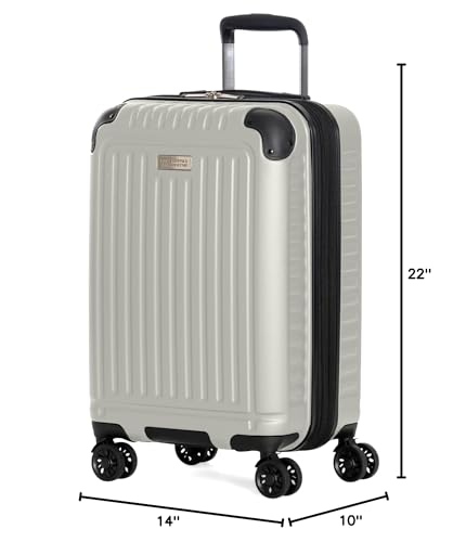 Ben Sherman Sunderland Spinner Travel Upright Luggage, Dover White, 20-Inch Carry On