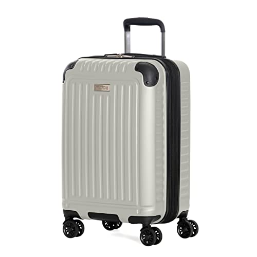 Ben Sherman Sunderland Spinner Travel Upright Luggage, Dover White, 20-Inch Carry On
