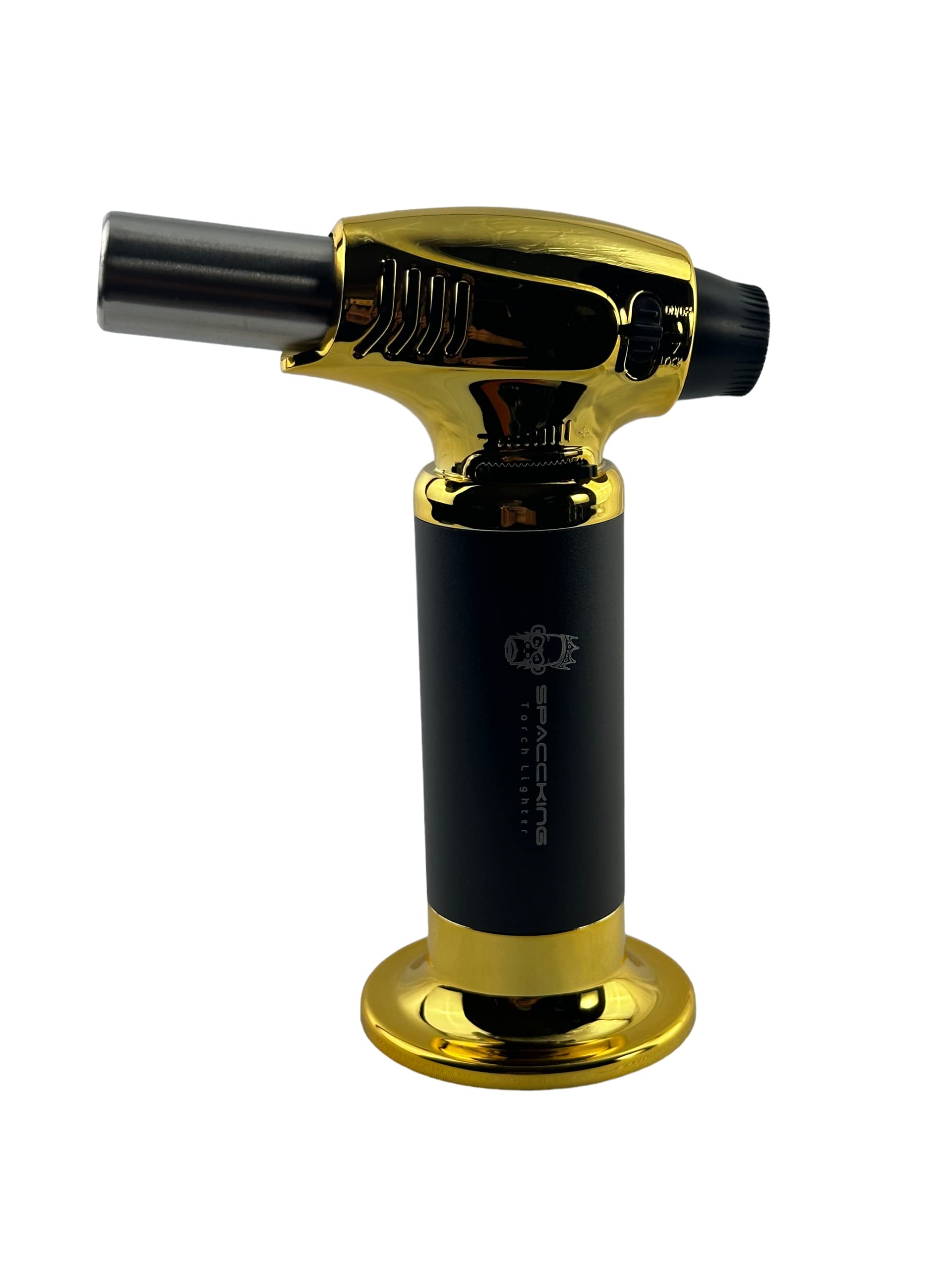 Space King Chrome Finish Wind-Proof Torch Lighter - Adjustable Flame - Child-Lock - Perfect for Camping, Kitchen, Backyard, Travel, Beach, BBQ, Mountain, Outdoors, Travel, Garage, and More. (Gold)