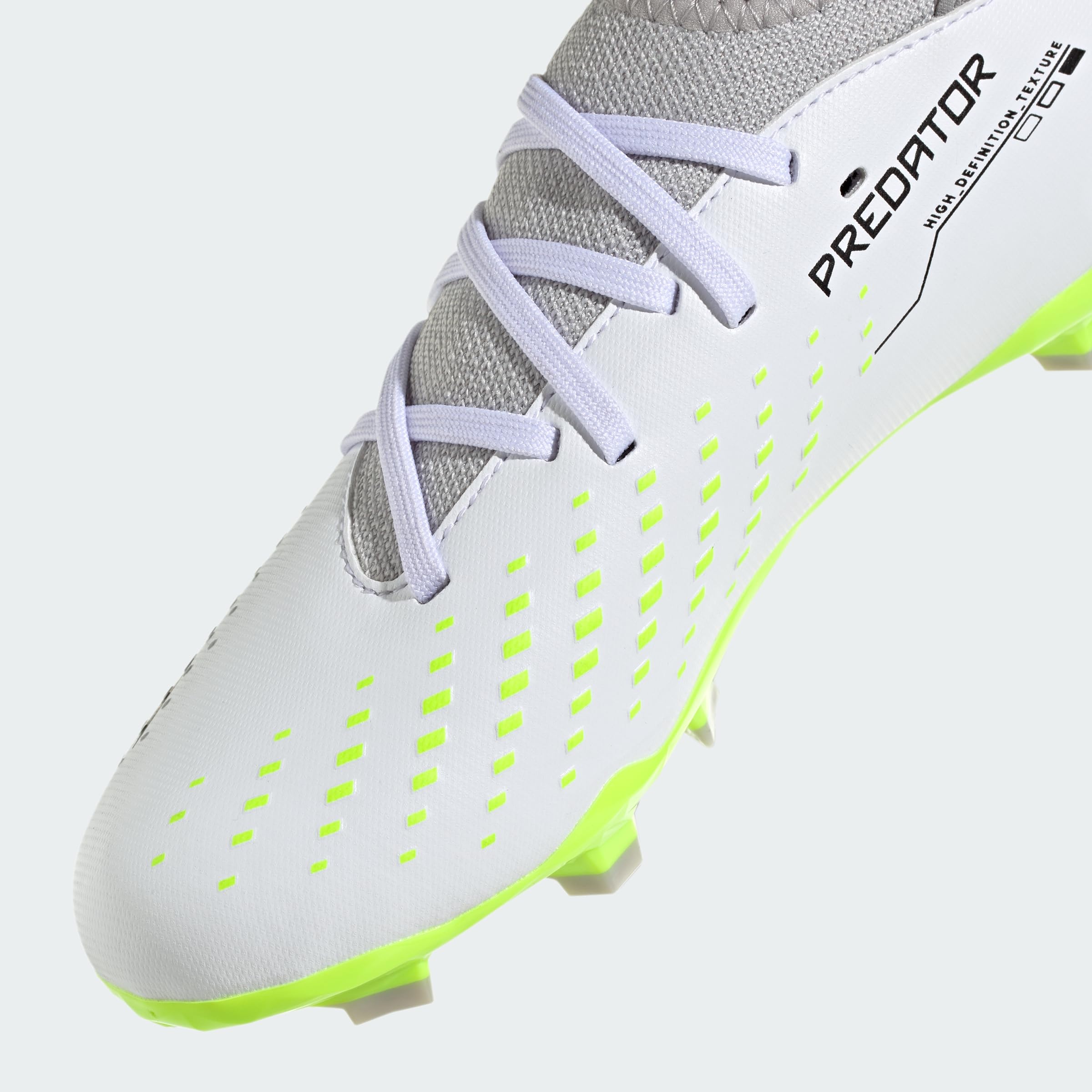 adidas Predator Accuracy.3 Firm Ground Sneaker, White/Core Black/Lucid Lemon, 1 US Unisex Little Kid