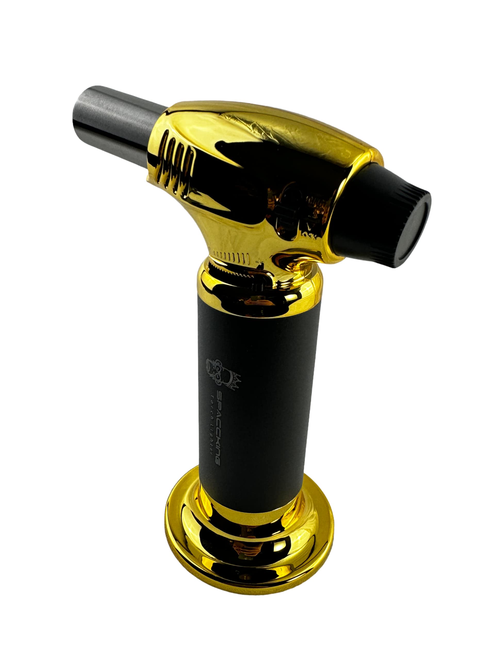 Space King Chrome Finish Wind-Proof Torch Lighter - Adjustable Flame - Child-Lock - Perfect for Camping, Kitchen, Backyard, Travel, Beach, BBQ, Mountain, Outdoors, Travel, Garage, and More. (Gold)
