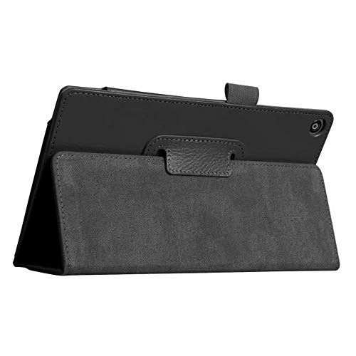 for Amazon Kindle Fire HD8 7th 8th Generation (2017/2018 Release Version) Tablet Cover,Ultra Slim Lightweight Folio Stand Leather Case for Kindle Fire HD 8 7th 8th Gen 8inch (Li-Black)