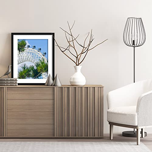 PUEOR 16x20 Poster Frame Picture Frames Black - 3 Pack - Display11x14 with Mat or 16x20 Photos without Mat - Solid Wood with Plexiglass - Wall Mounting Horizontal and Vertical (16x20 Inch)