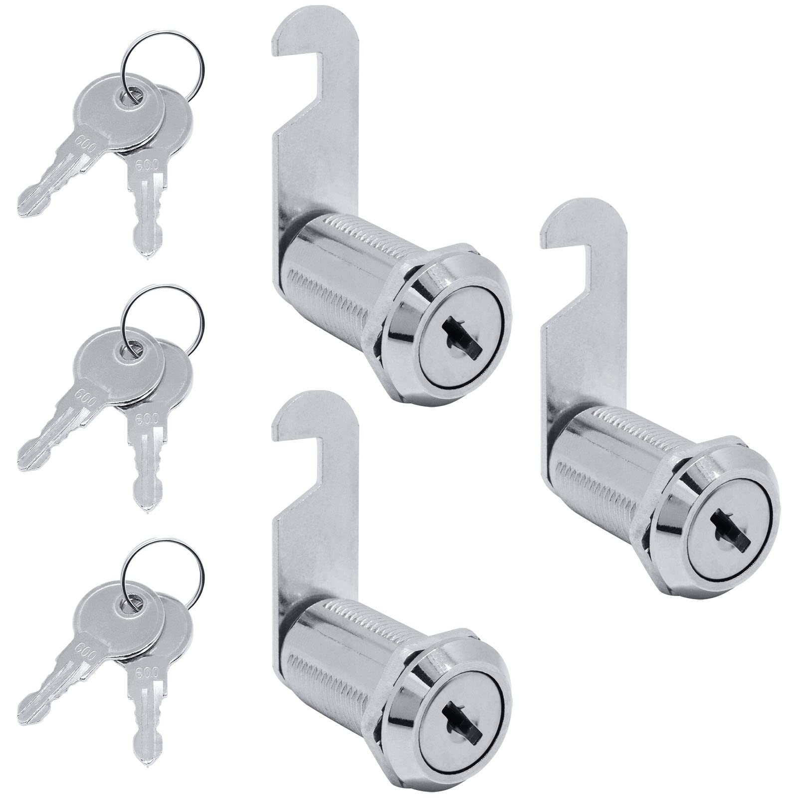 SWZHAI 3 Pcs Cabinet Cam Locks, 1-1/8" Mailbox Lock Cabinet Locks Keyed Alike Drawer Locks with Keys, Zinc Alloy Tool Box Locks Rv Compartment Locks for Secure Important Files and Drawers